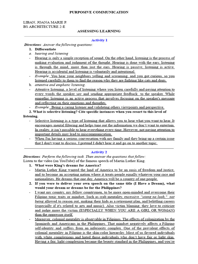 Liban Joana Marie P Archi 2e Activity 3 | PDF