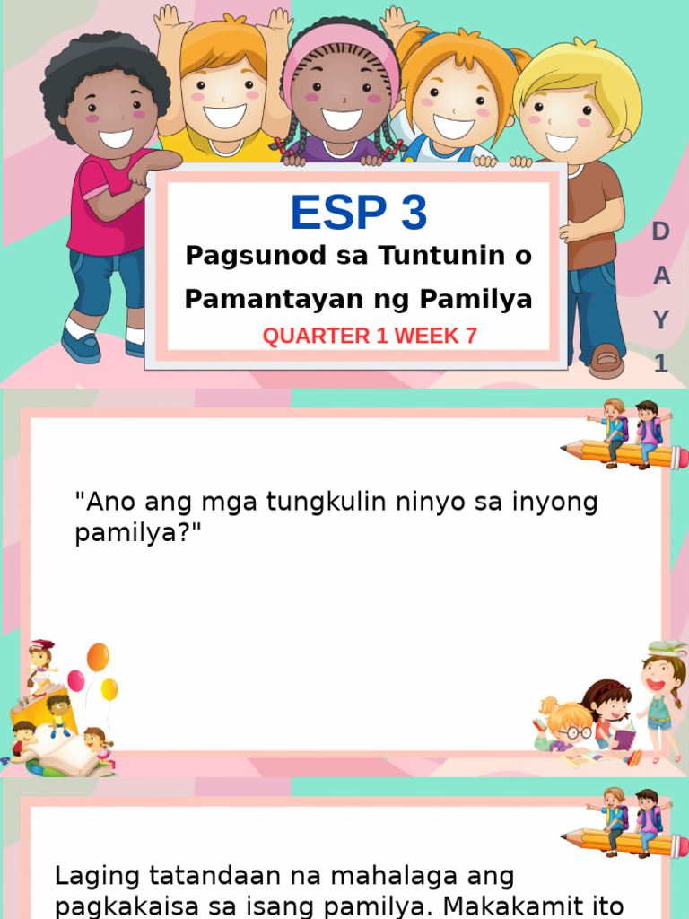 Pagsunod Sa Tuntunin o Pamantayan NG Pamilya: Quarter 1 Week 7 | PDF