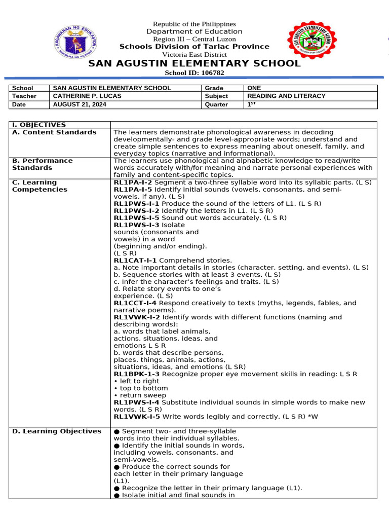 DLL For AUGUST 2024 | PDF