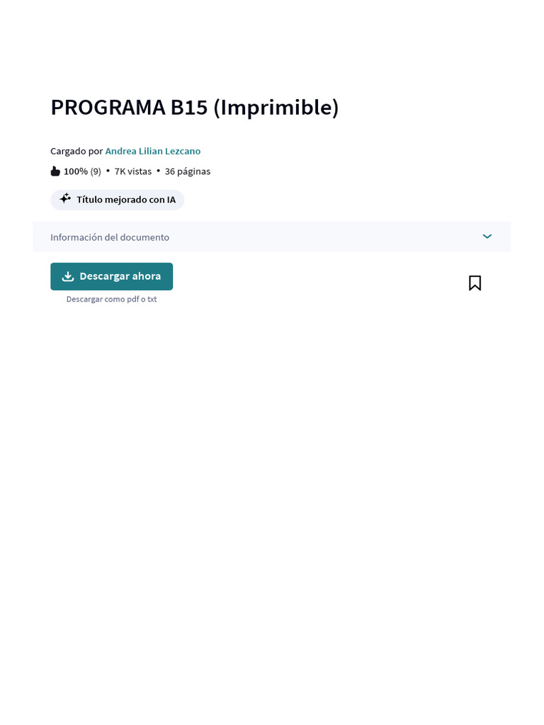 PROGRAMA B15 (Imprimible) - PDF | PDF