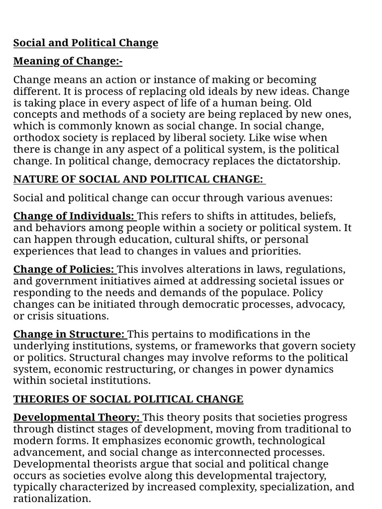 Social and Political Change | PDF