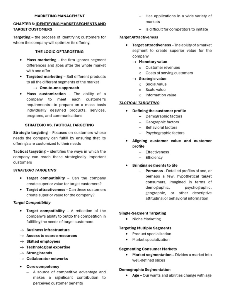 Marketing Management (Midterm) | PDF