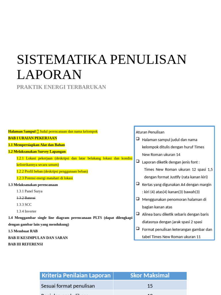 Sistematika Penulisan Laporan | PDF