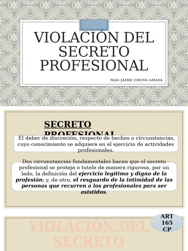 Violación Del Secreto Profesional | PDF