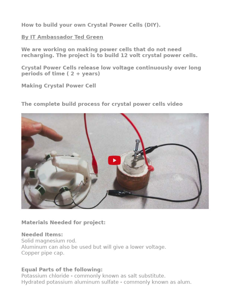 How To Make A Crystal Power Cells DIY | PDF