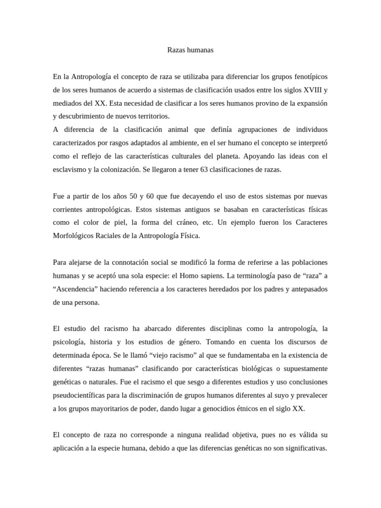 Razas Humanas | PDF