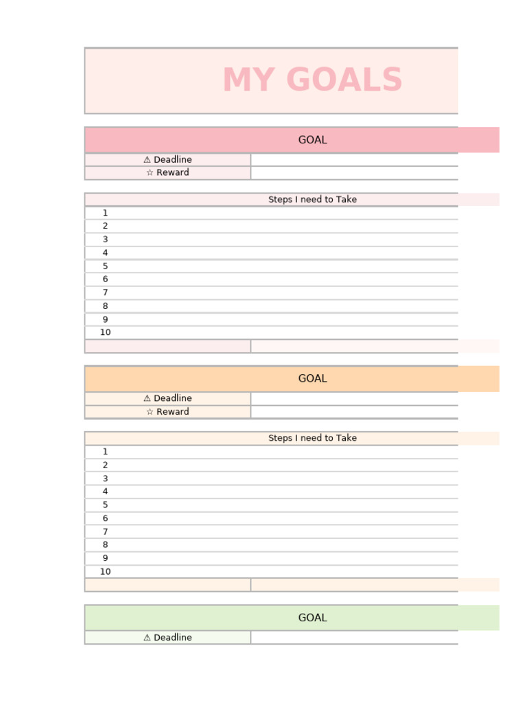 my goals | PDF