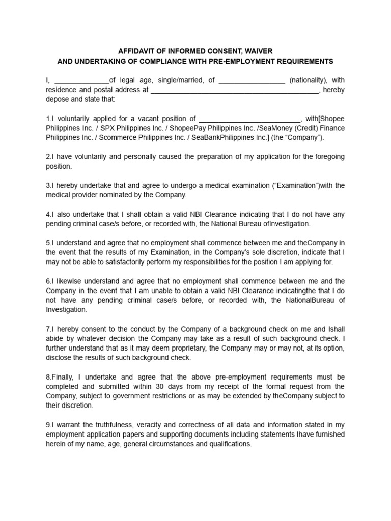 [2024] Undertaking Form | PDF