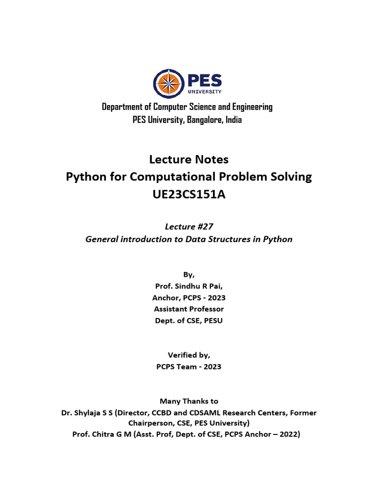 Python Unit 2 Notes PDF | PDF