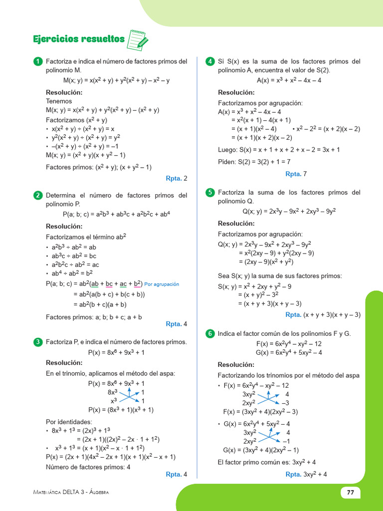 Álgebra 3 02-09 | PDF