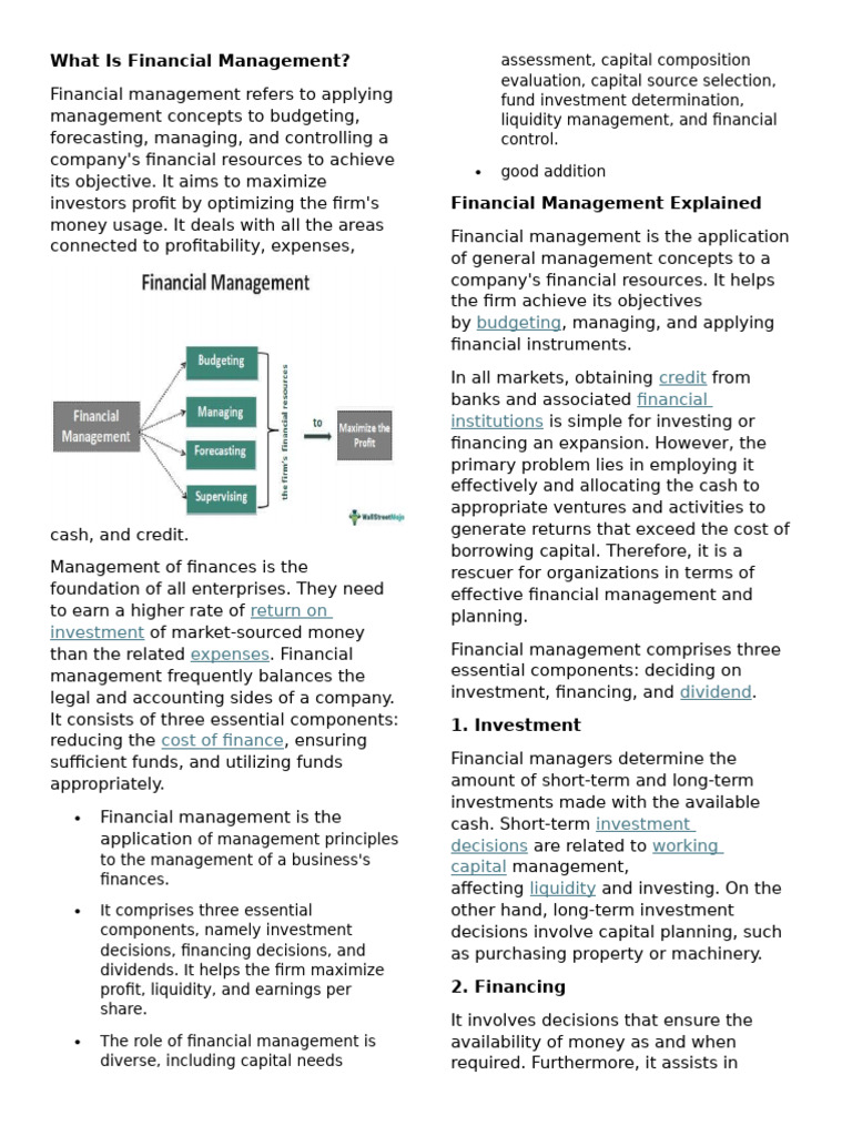 What Is Financial Management | PDF | Investing | Finance & Money Management