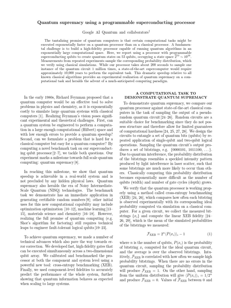 Quantum Supremacy Pdf