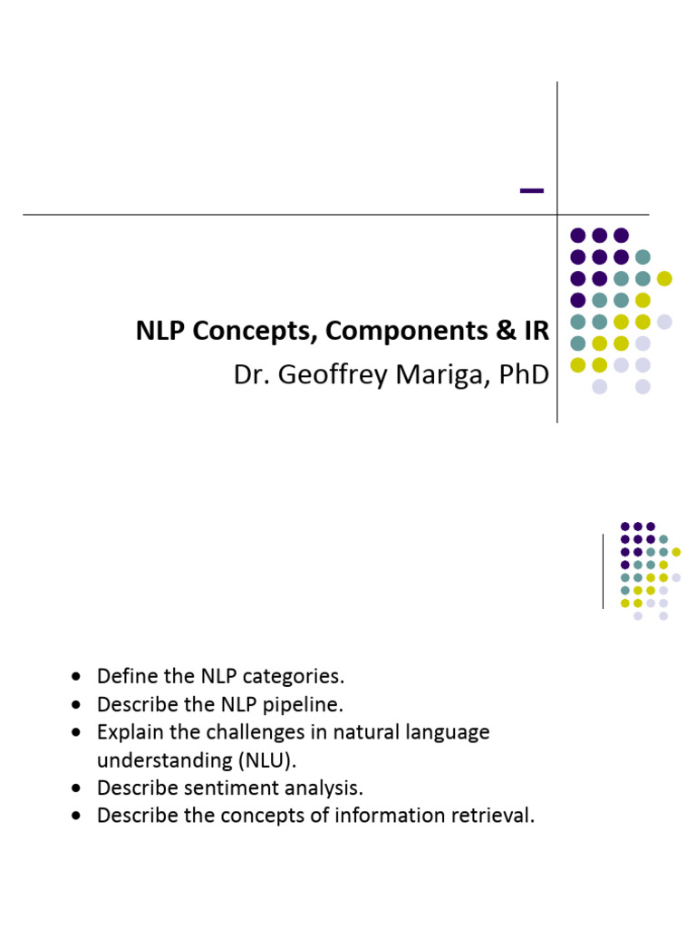 Lesson 2 - NLP Concepts, Components & IR | PDF