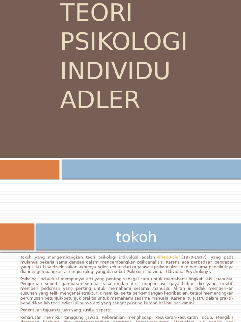 Teori Psikologi Individu Adler | PDF
