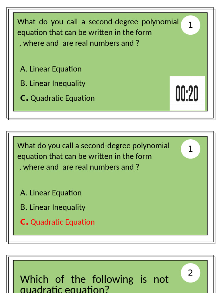 2 Solving Quadratic Equation By Extracting The Square Roots Pdf
