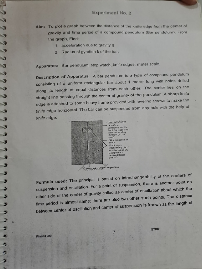 Physics Manual | PDF | Pendulum | Diffraction