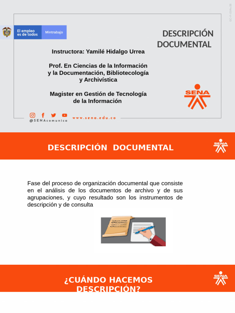 Descripción Documental | PDF | Archivo | Ciencias de la Información