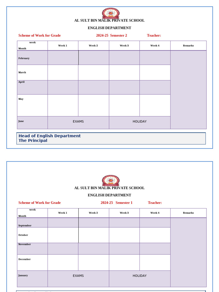 Scheme of Work Sample | PDF