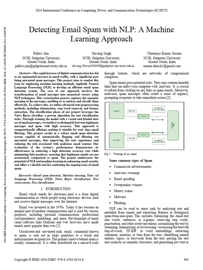 Detecting Email Spam With NLP A Machine Learning Approach | PDF