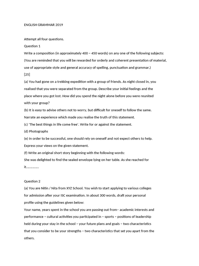 REVISION LANGUAGE PAPER | PDF