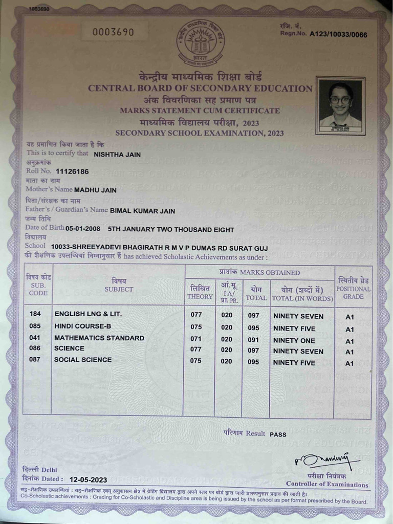 10th MARKSHEET | PDF