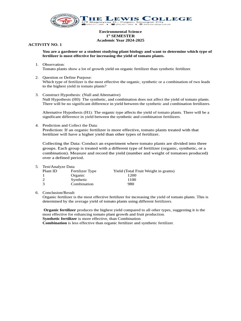 Activity 1 Scientific Method Pdf