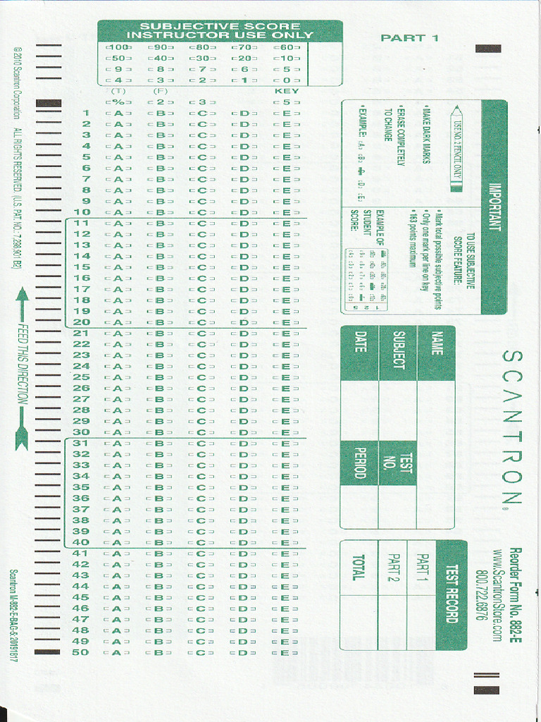 Scantron | PDF