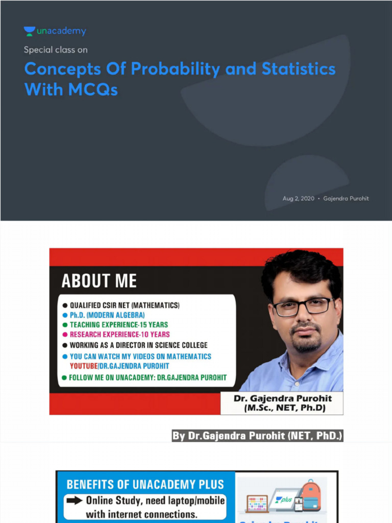 Concepts of Probability and Statistics With MCQs With Anno | PDF