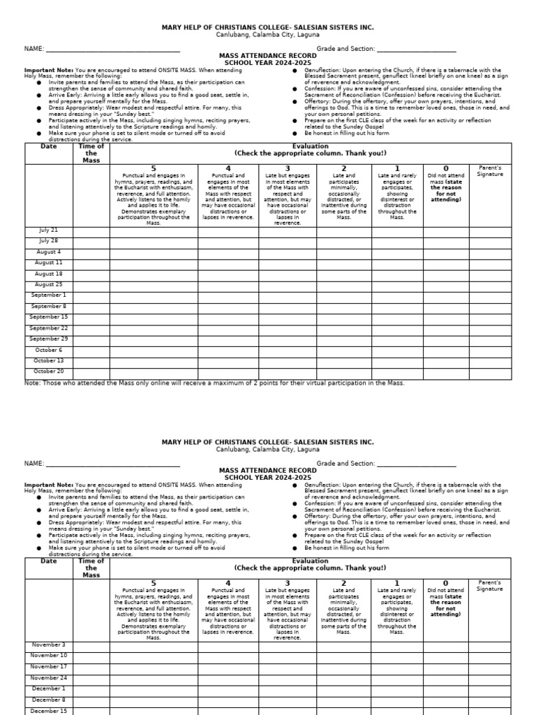 Mass Chart For HS 4 | PDF