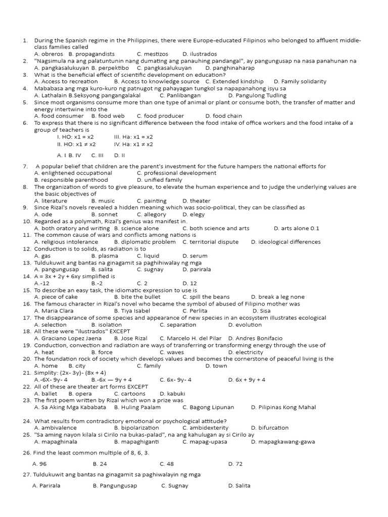 Gen Ed Reviewer | PDF