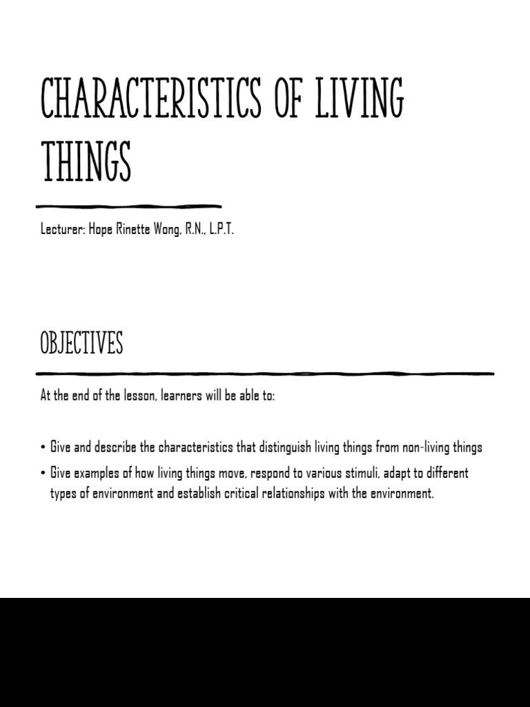 Characteristics of Living Things | PDF