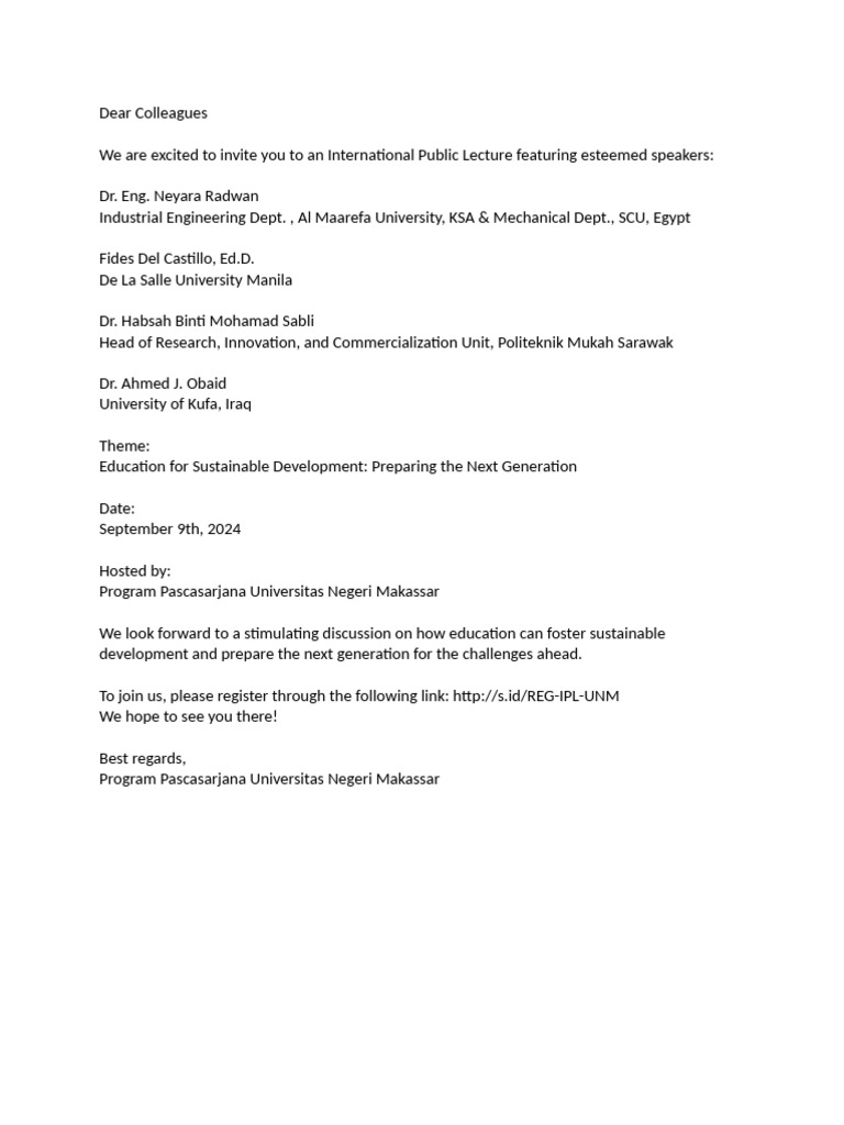 Dear Colleagues | PDF