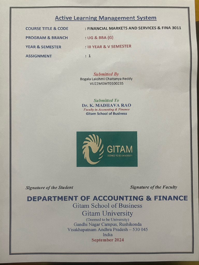 Fms Assignment 1 Vu22mgmt0100235 | PDF