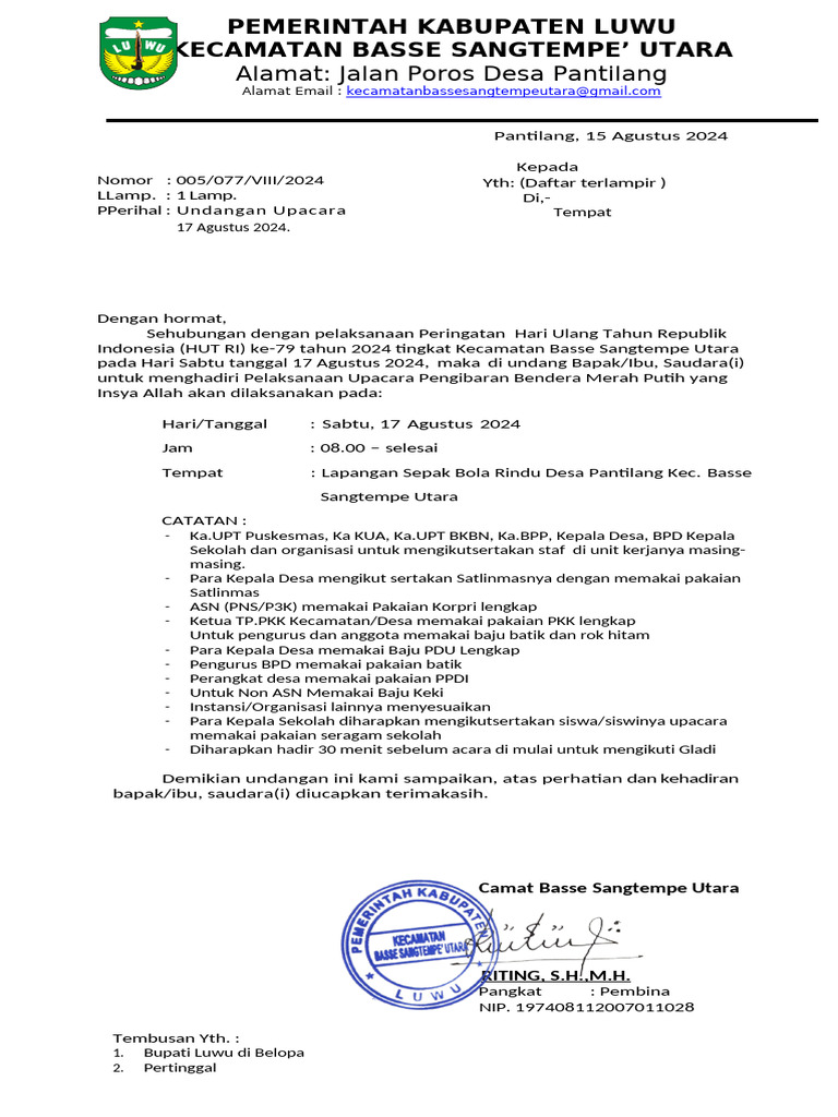 Undangan Upacara Hut Ri 1 Pdf