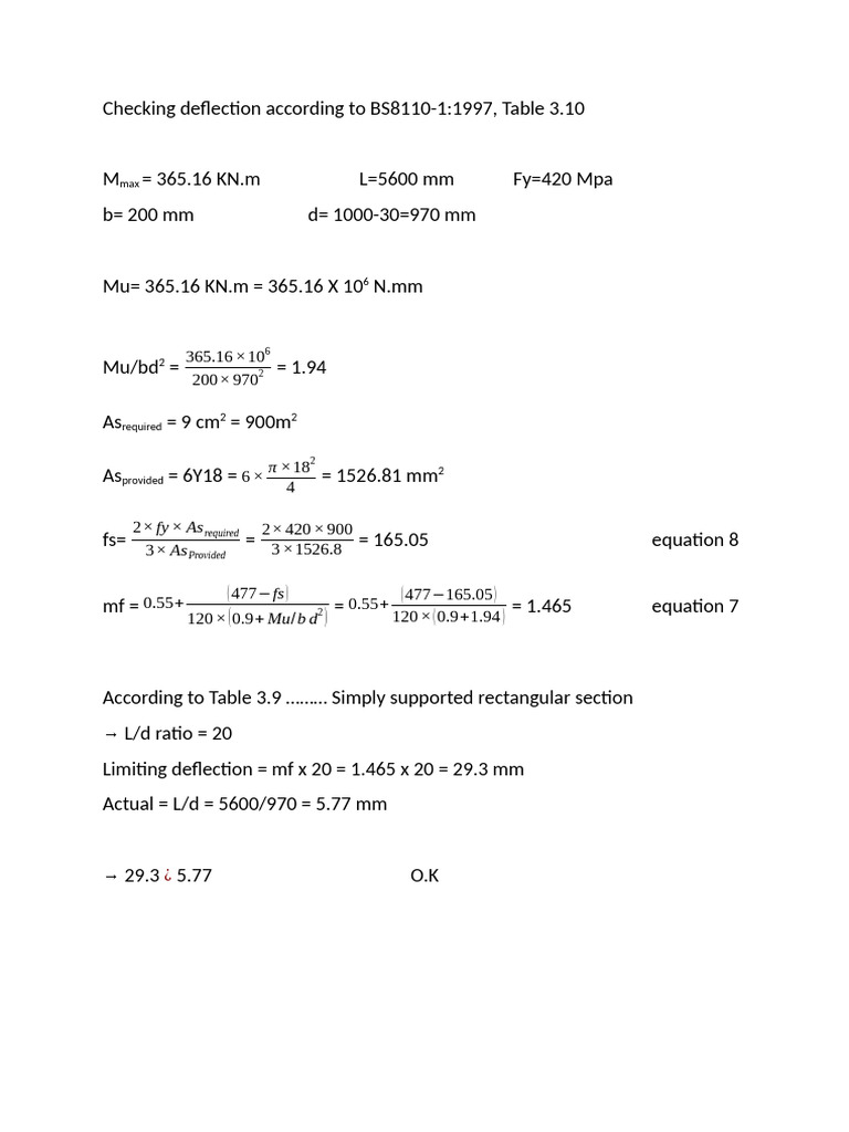 Deflection Check | PDF