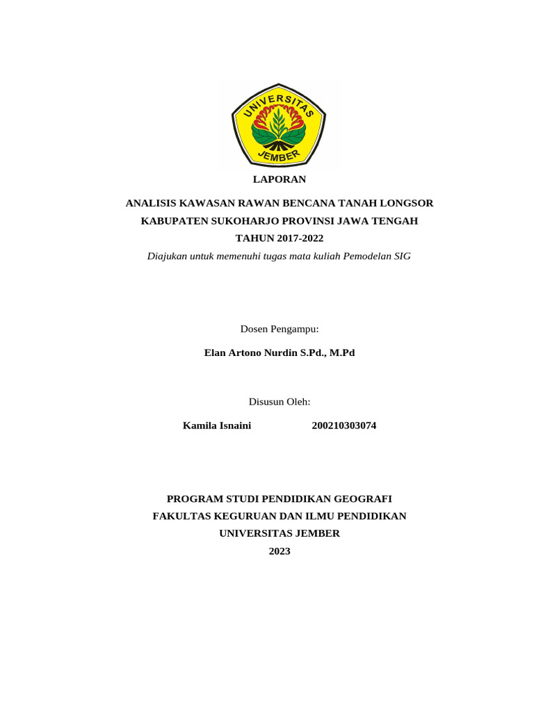 Kamila Isnaini - 200210303074 - Laporan Pemodelan SIG 2 | PDF