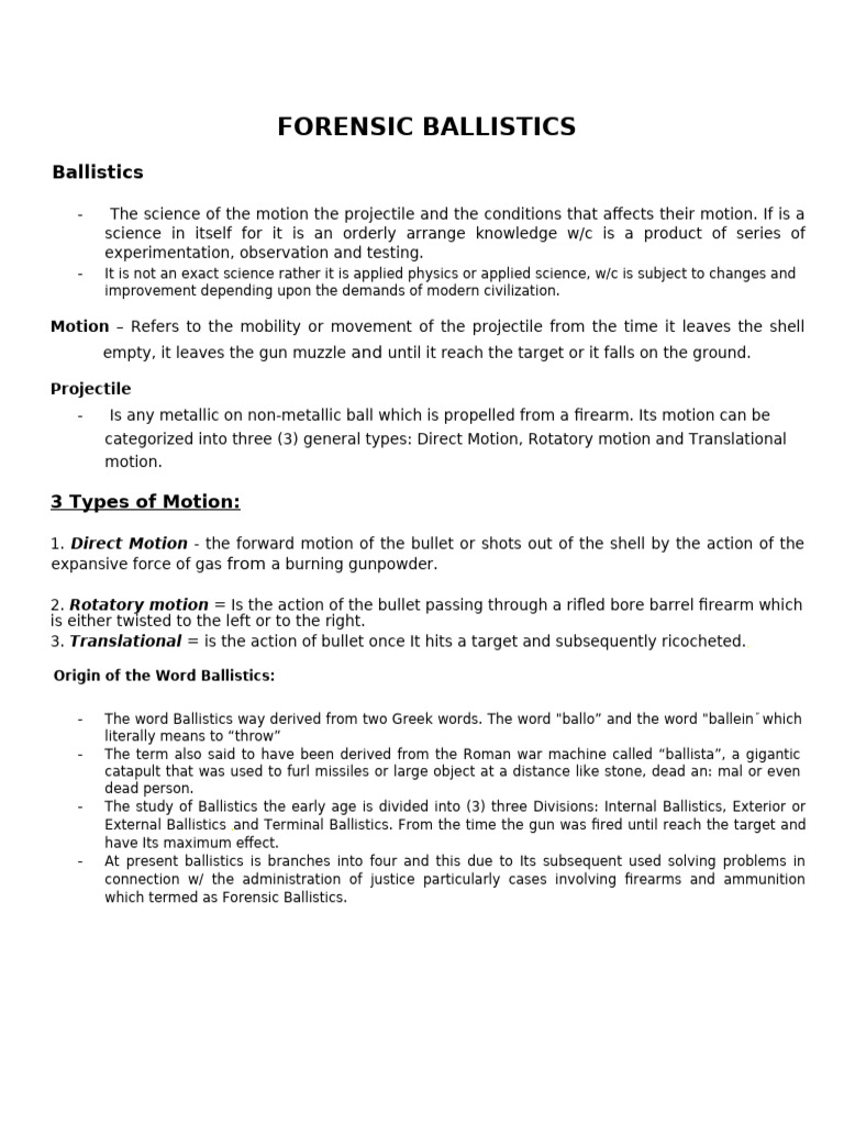 Forensic Ballistics Cepro | PDF