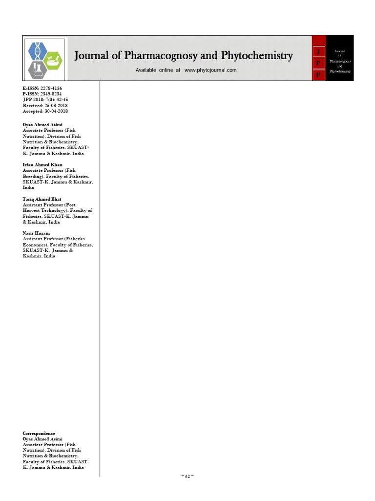 Duckweed (Lemna Minor) As A Plant Protein | PDF