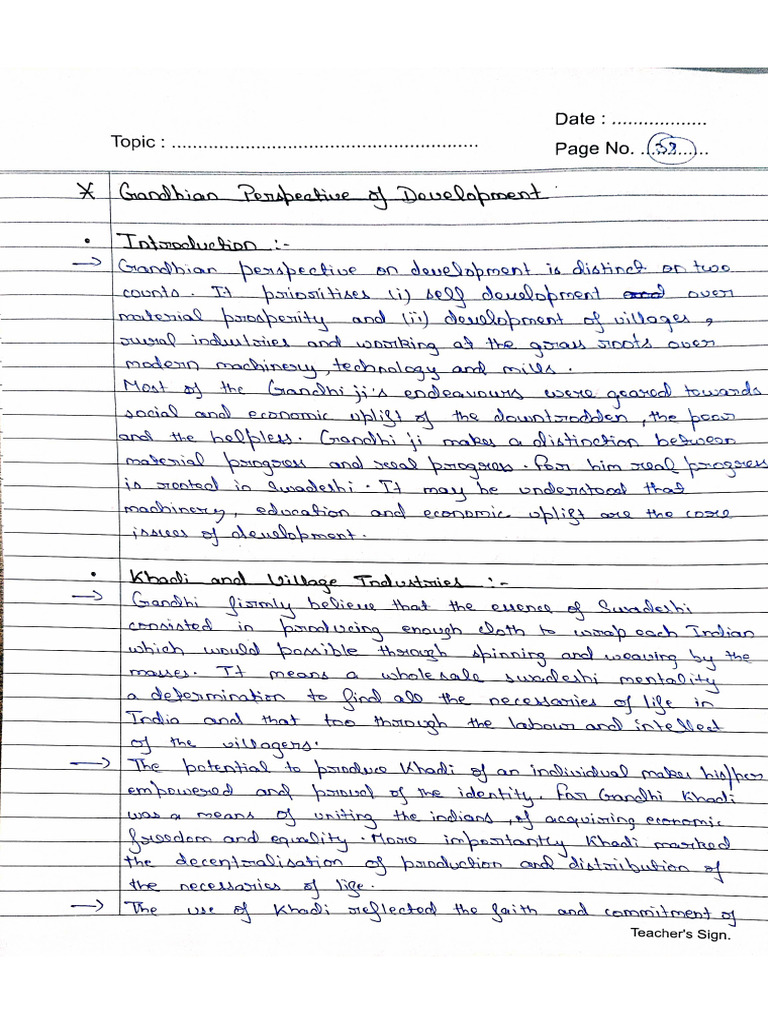 Gandhian Perspective of Development | PDF