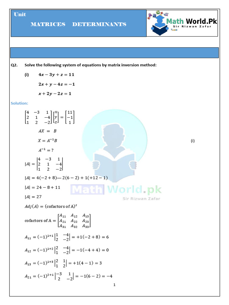 Ex. 2.4 FSC Part-1 KPK Board | PDF | Mathematical Physics | Teaching Methods & Materials