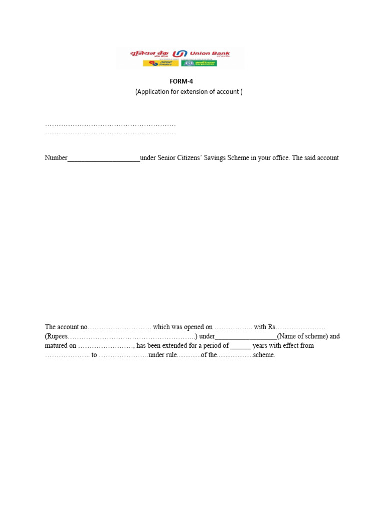 Scss Application For Extension of Account Form-4 | PDF