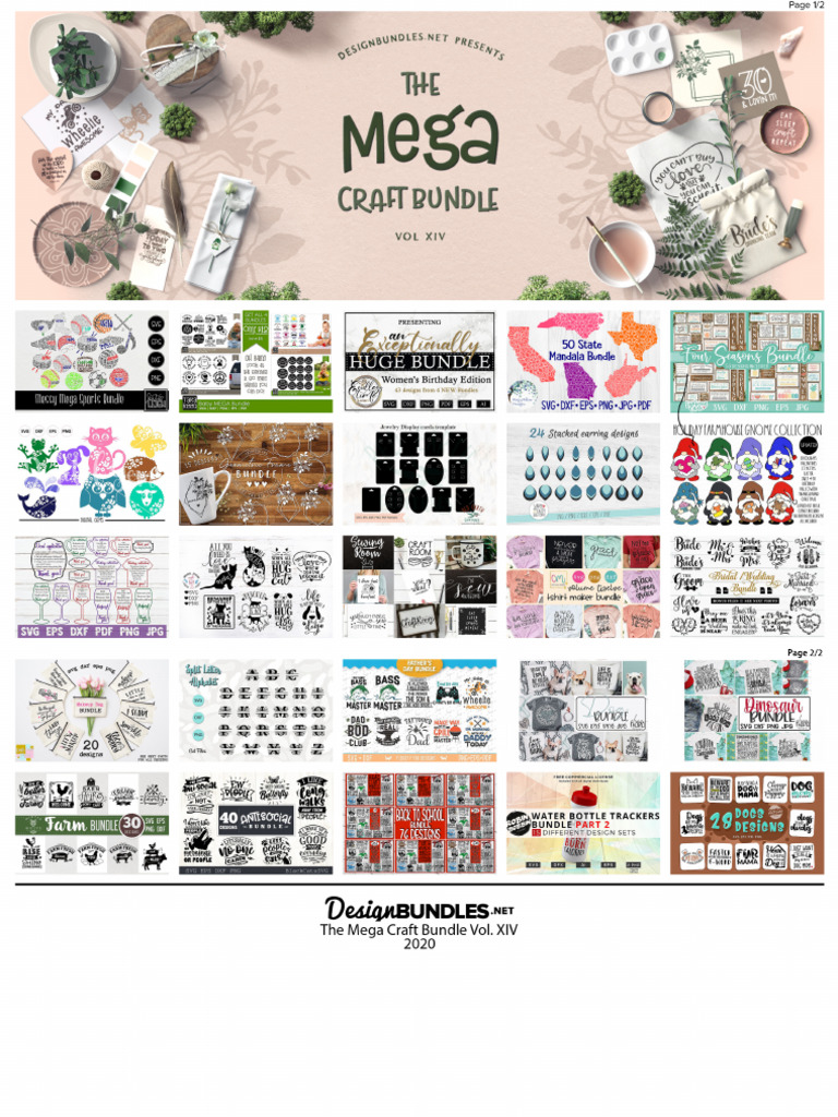 DesignBundles The Mega Craft Bundle Vol14 Contents | PDF