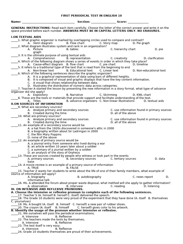 First Periodical Test in English 10 | PDF