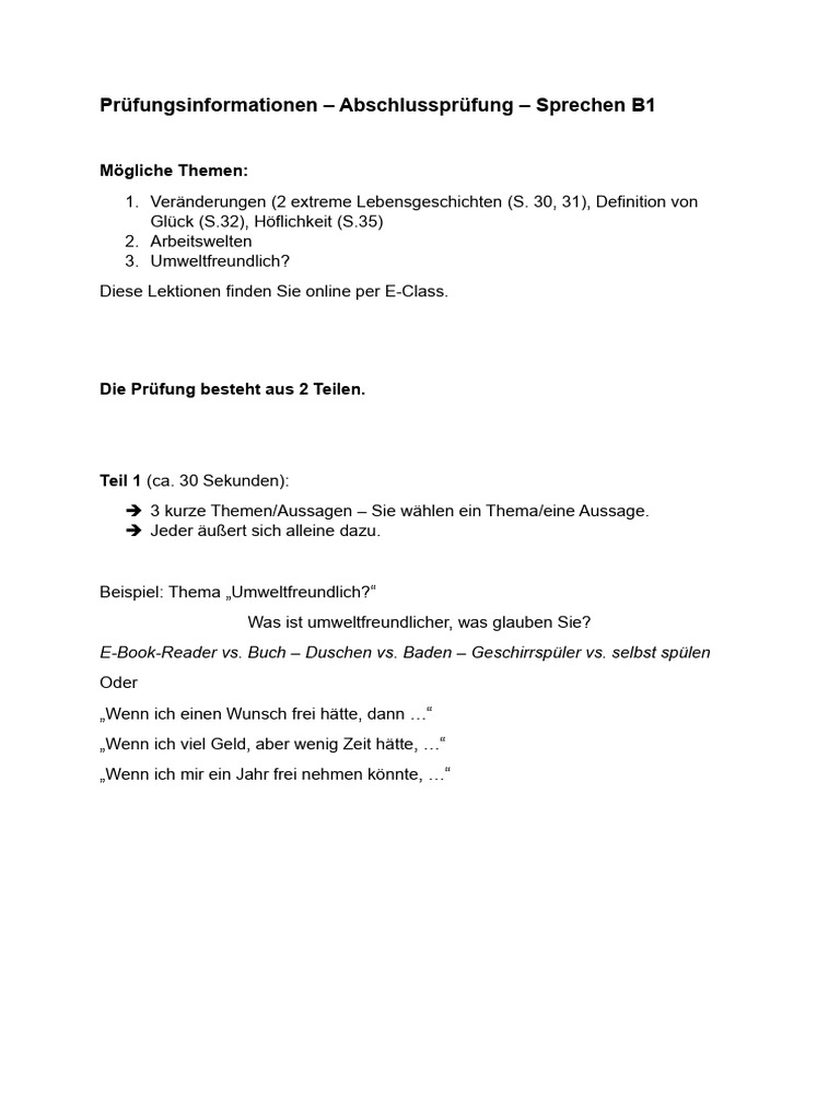 Abschlussprüfung Informationen | PDF