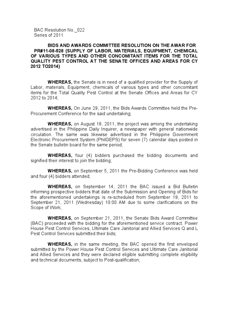 BAC Resolution No | PDF | Government | Business