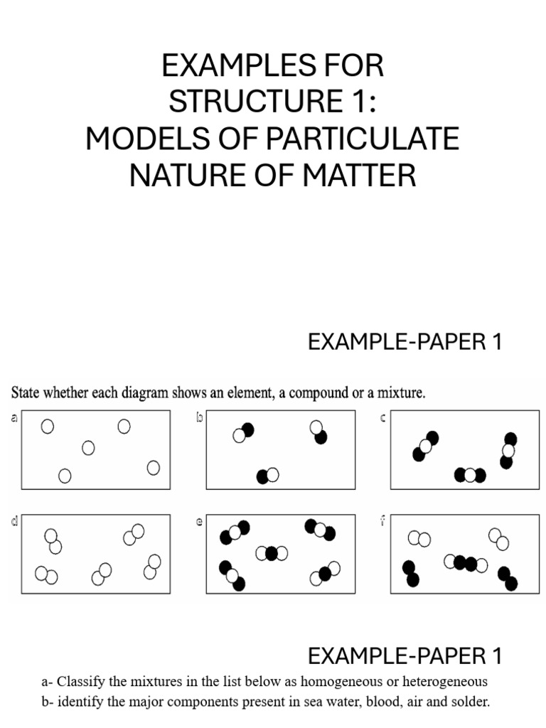 Practice Question For Structure 1-Models of Particulate Nature of ...