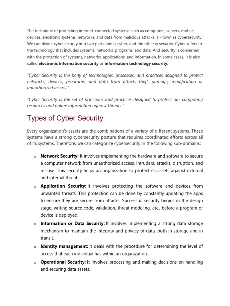 Cyber Security 1 | PDF