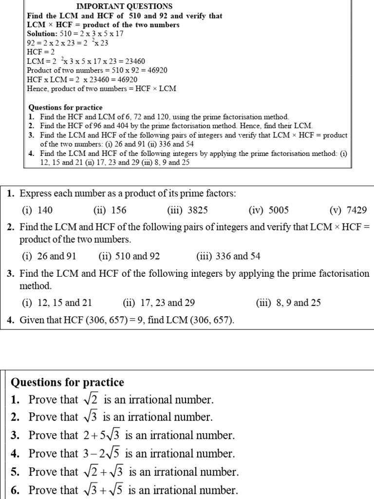 10 TH MATHS Study Material | PDF