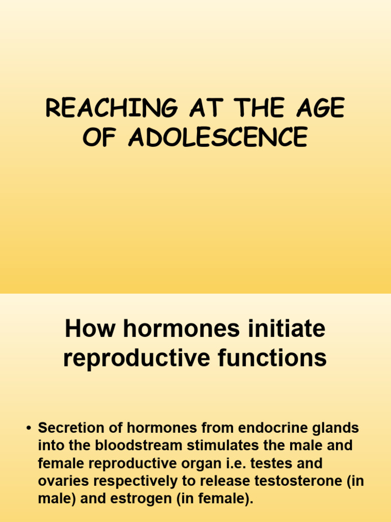 Hormonal Changes in Adolescent Reproduction | PDF | Menstrual Cycle ...