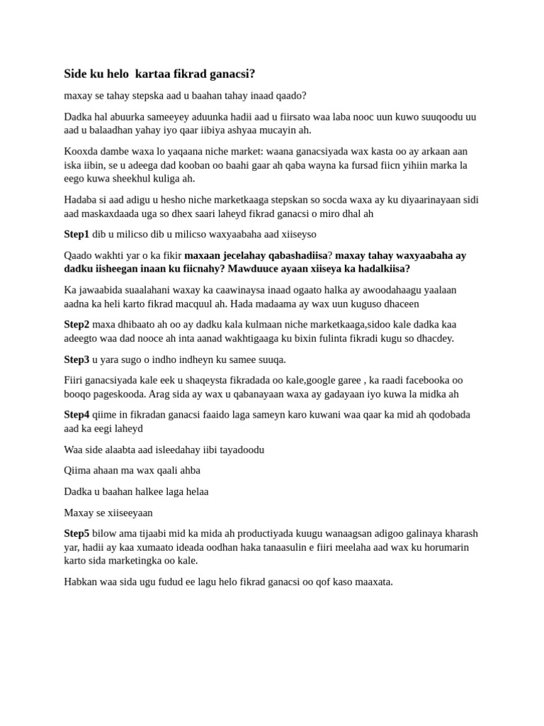 Fikrad Ganacsi | PDF